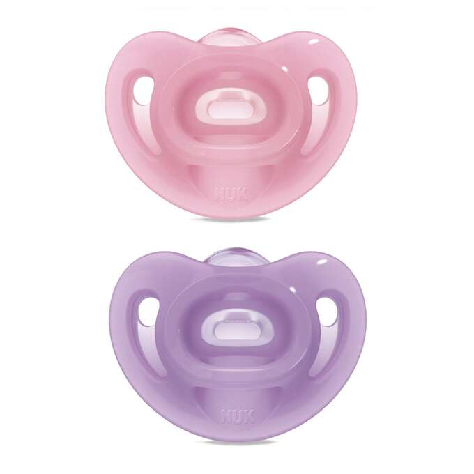 NUK Smoczek uspokajający silikonowy 6-18 m-cy sensitive 2sztuki kolor różowy
