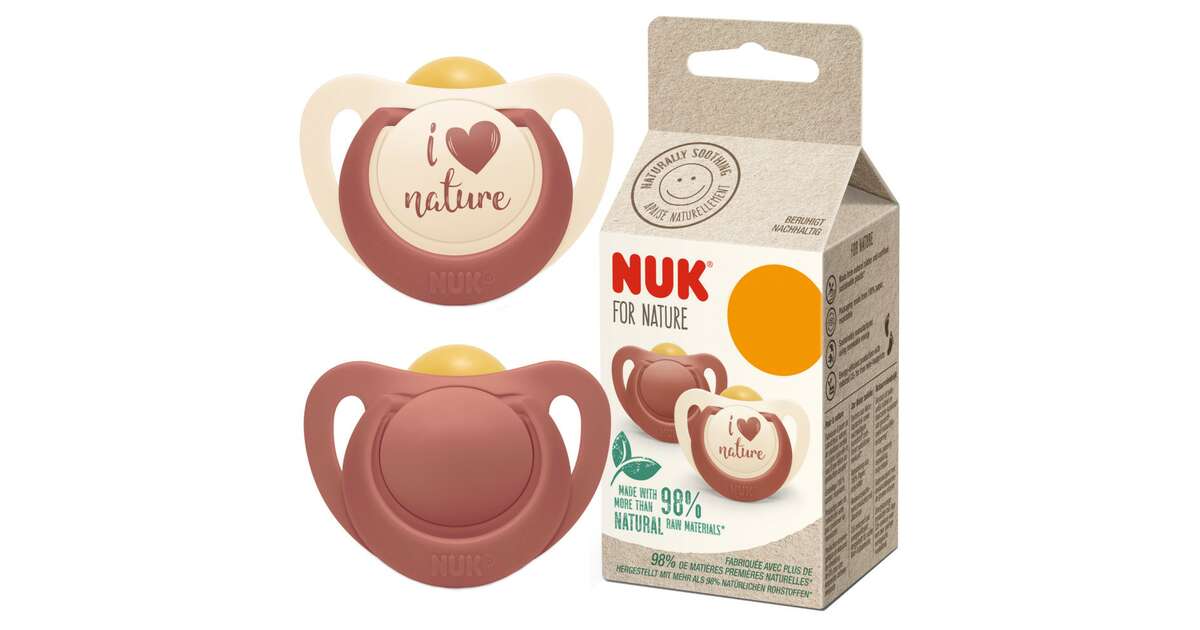 NUK Smoczek uspokajający anatomiczny lateksowy FOR NATURE RÓŻOWY 2 sztuki
