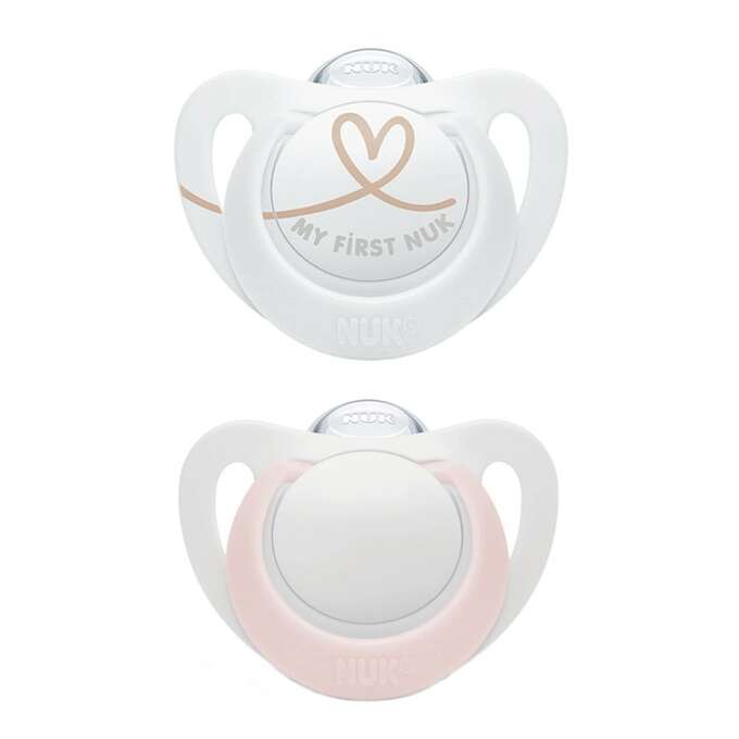 NUK Smoczek uspokajający silikonowy GENIUS STAR 0-6m 2 sztuki GIRL