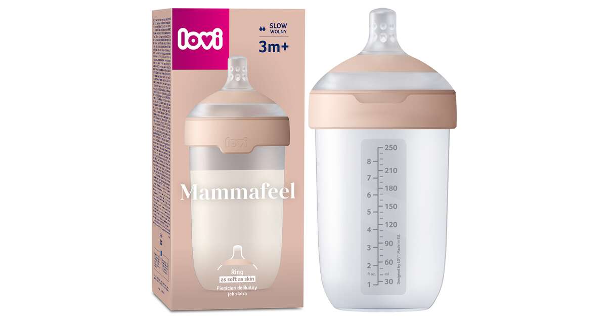LOVI Butelka antykolkowa do karmienia Mammafeel 3m+ 250ml