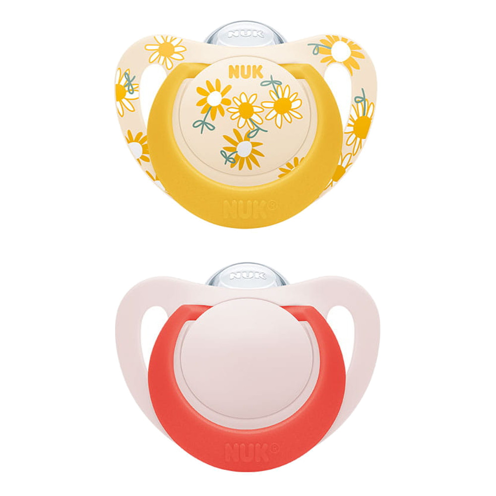 NUK Smoczek uspokajający silikonowy GENIUS STAR 18-36m 2 sztuki GIRL